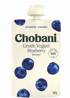 Chobani Blueberry Greek Yogurt Pouch 140g