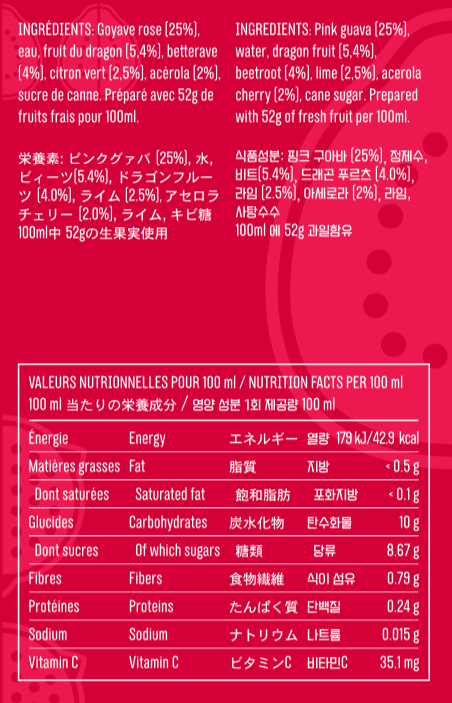 Guava Dragonfruit Beetroot Nectar 250ml x 12